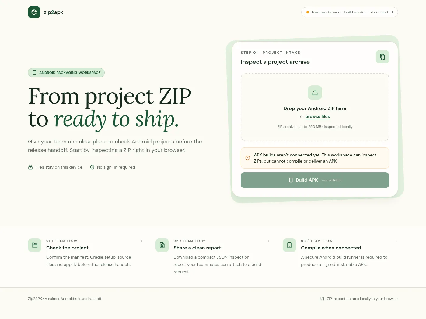 Zip2APK Online Builder