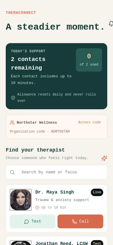 TheraConnect Chat App