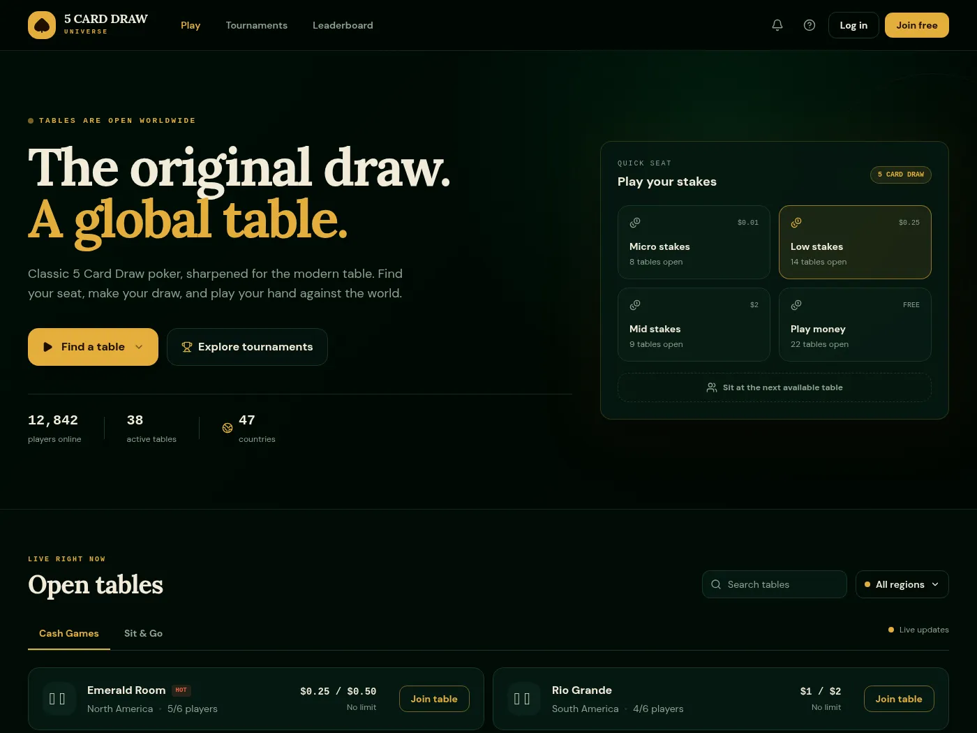 5 Card Draw Universe