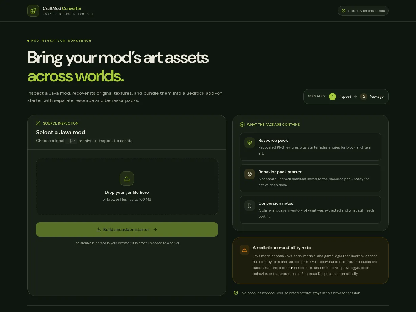CraftMod Converter