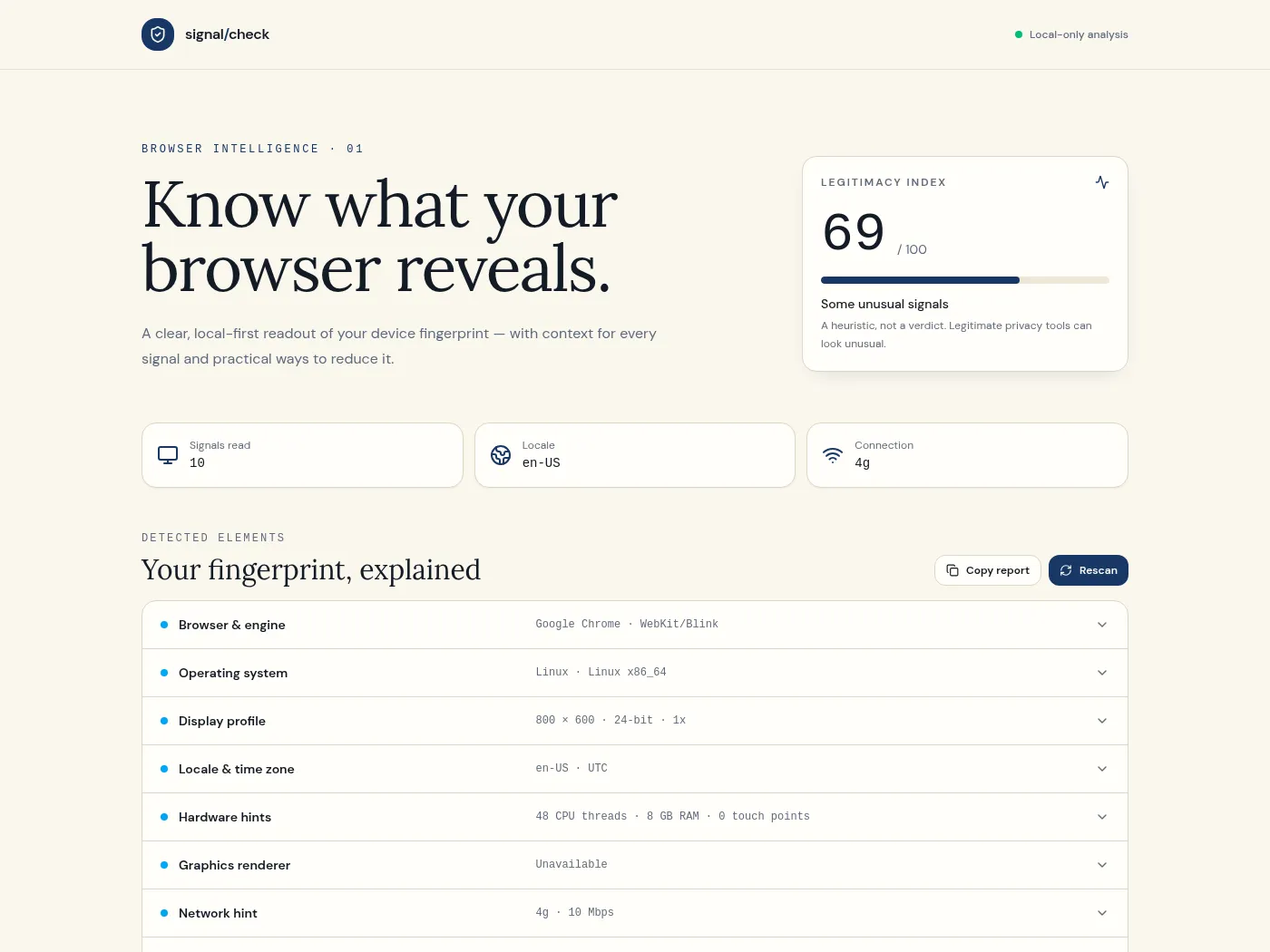 Device Fingerprint Checker