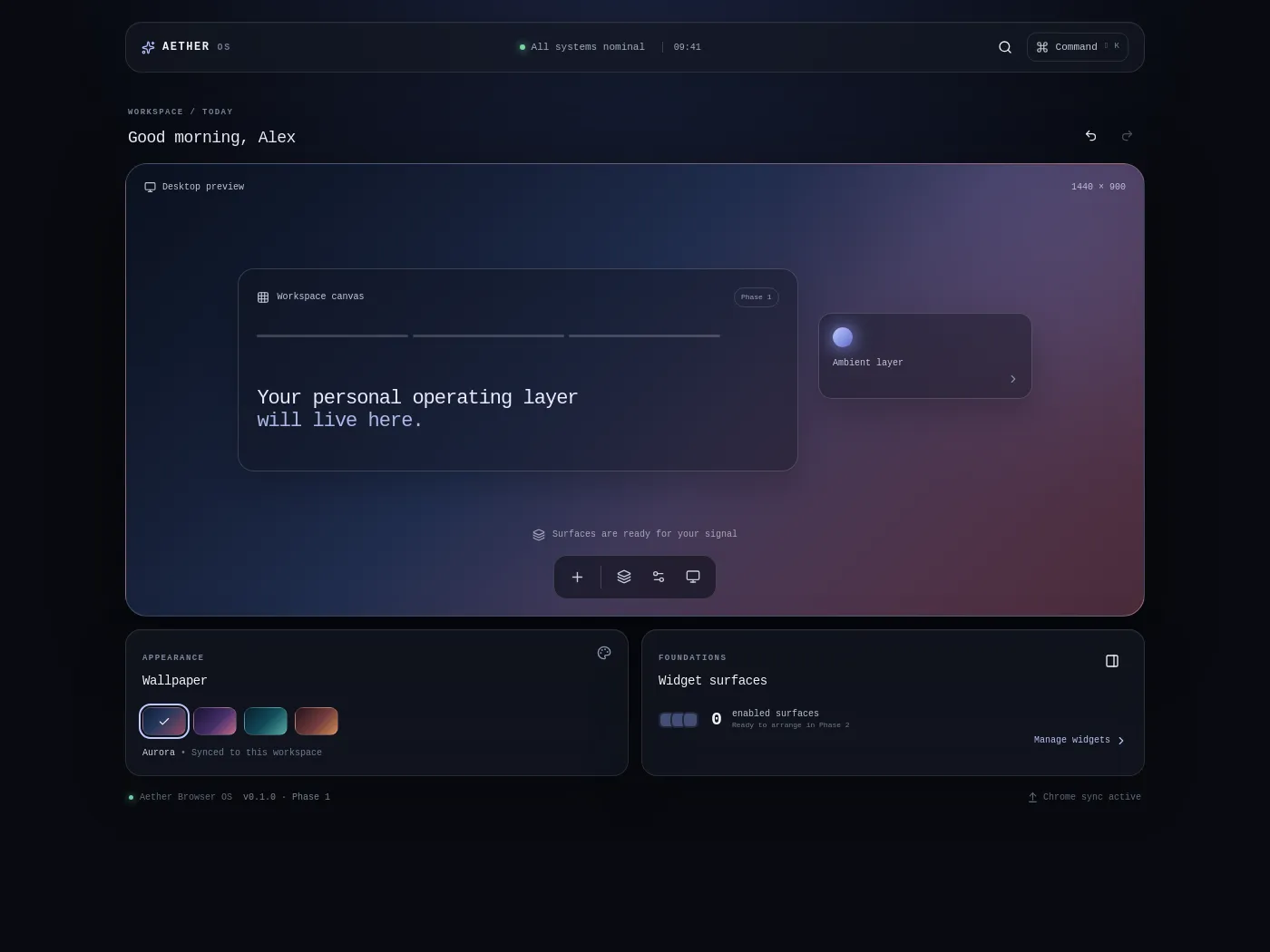 Aether Browser OS