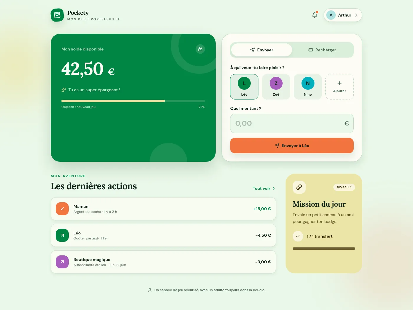 Kids Virtual Wallet Game