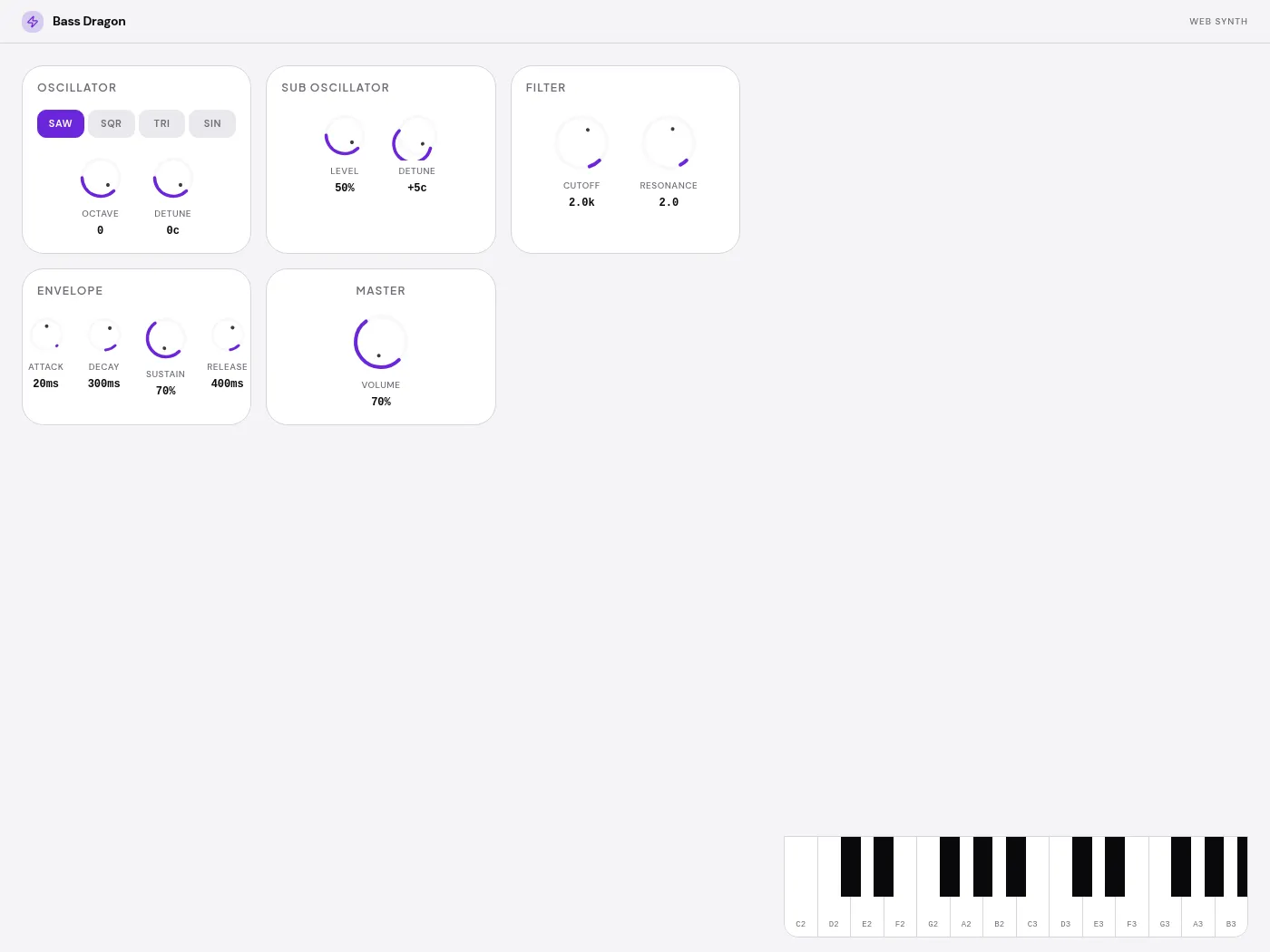 Bass Dragon Web Synth