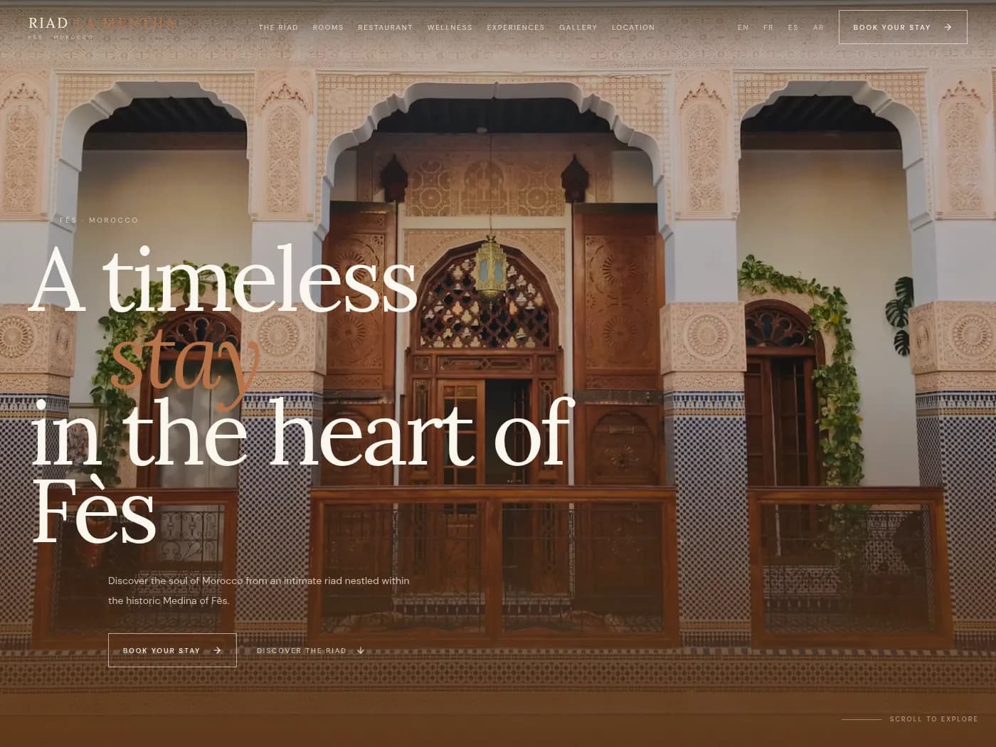 Riad La Mentha Website