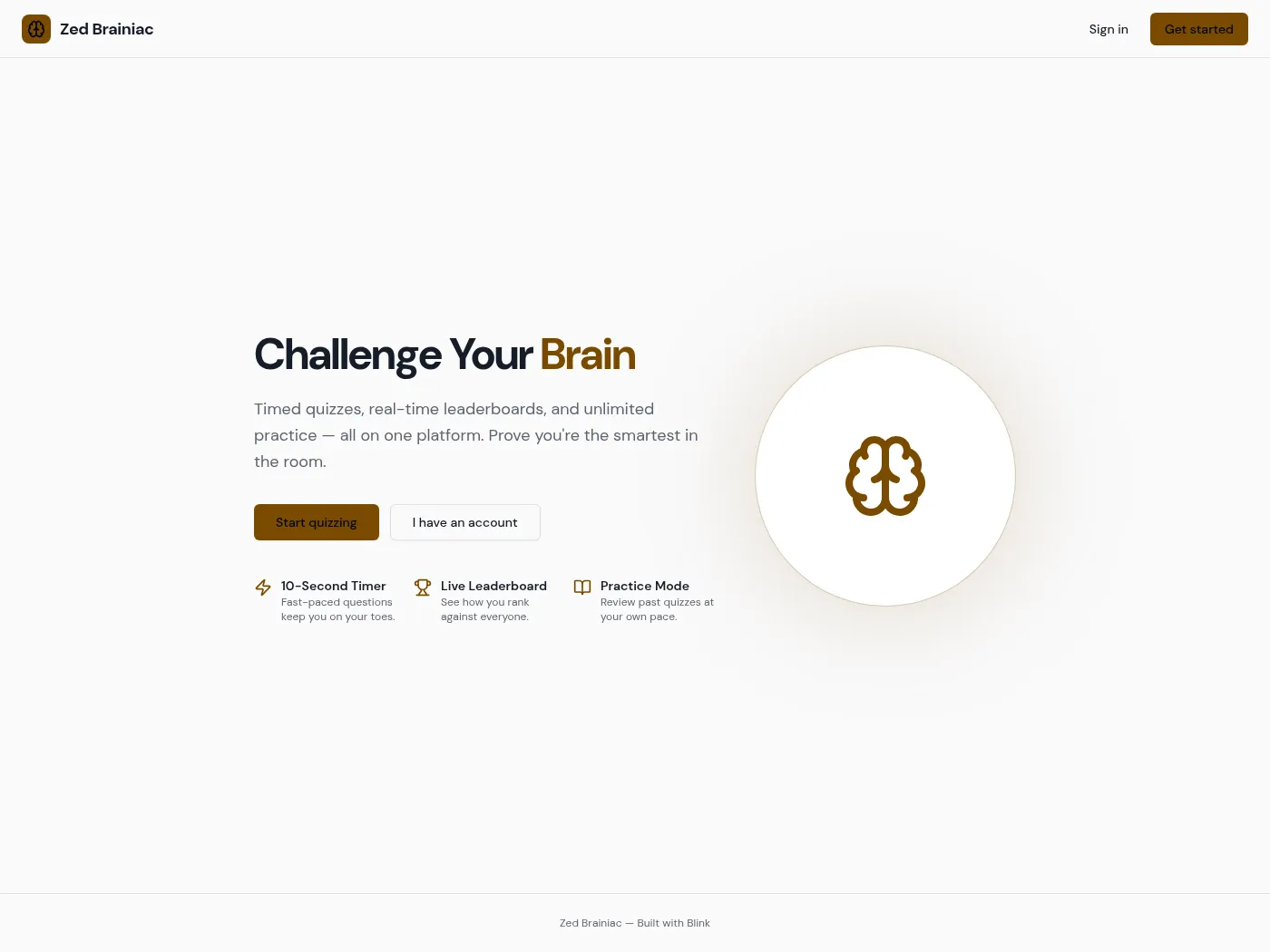 Zed Brainiac Quiz Platform