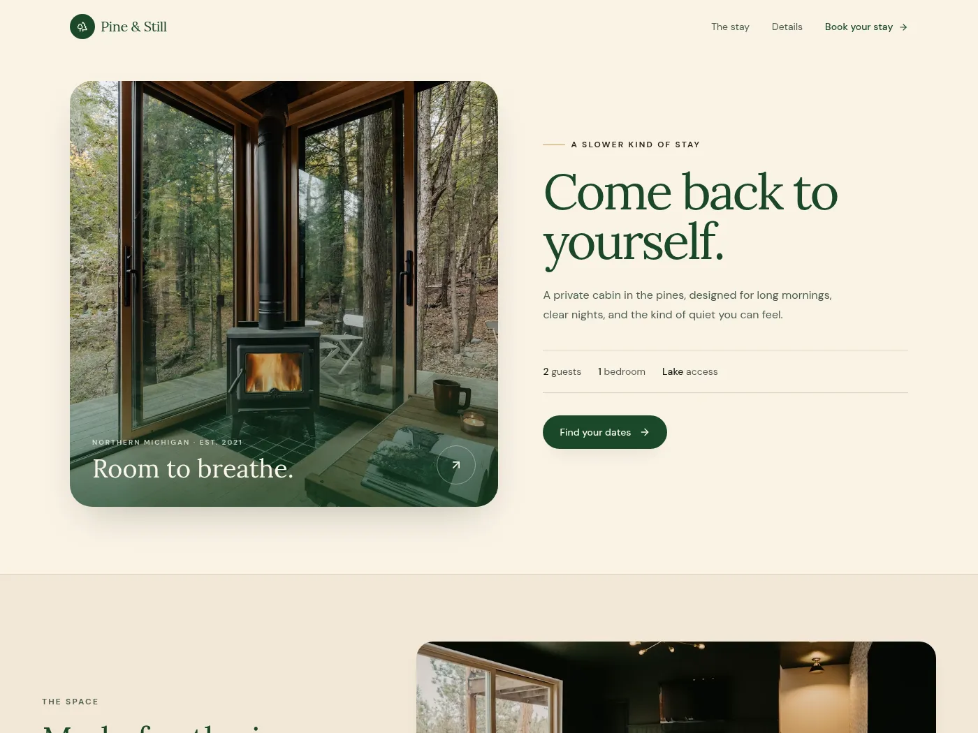 Cabin Booking Page