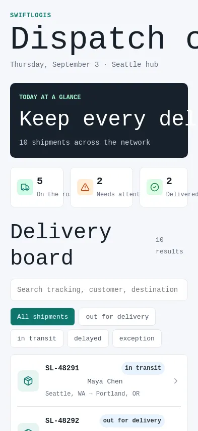 SwiftLogistics App