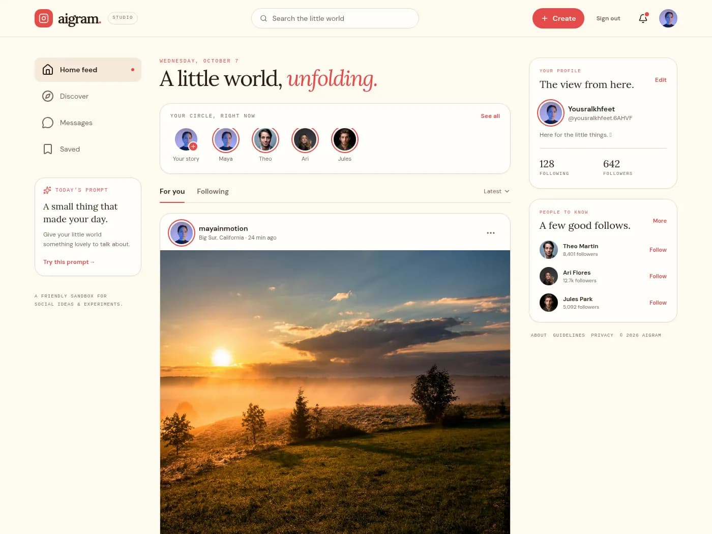 AIGram Social Simulator
