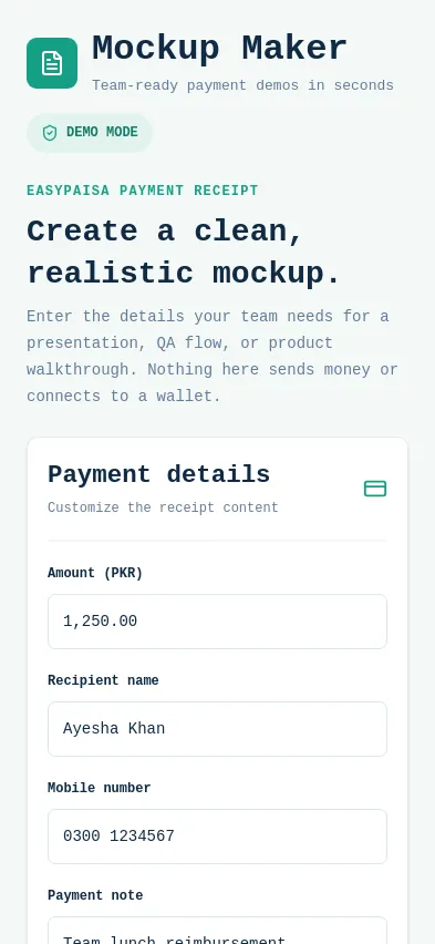 Easypaisa Mockup Maker