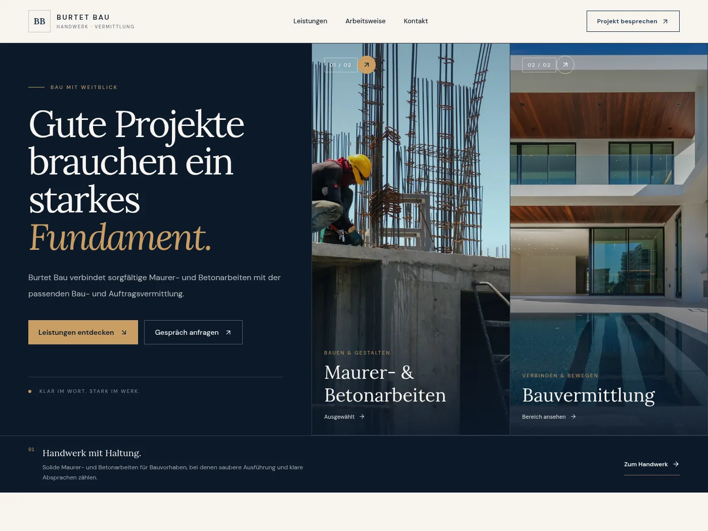 Burtet Bau Webpräsenz