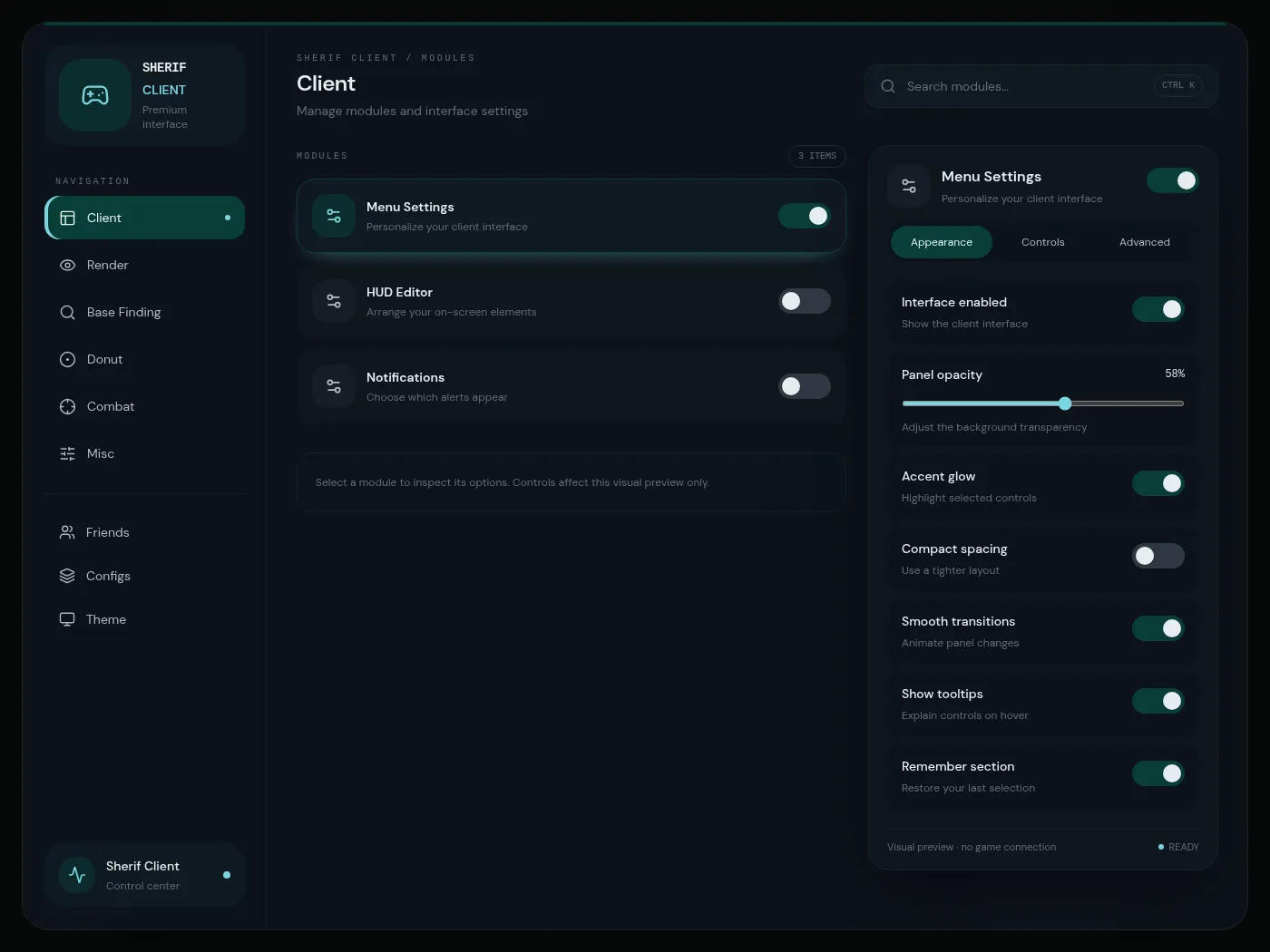Corz GUI Clone