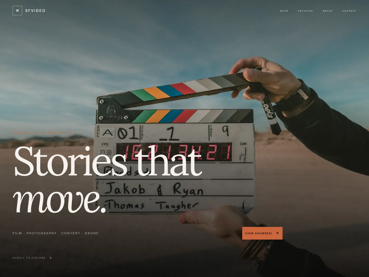 SFvideo Cinematic Website