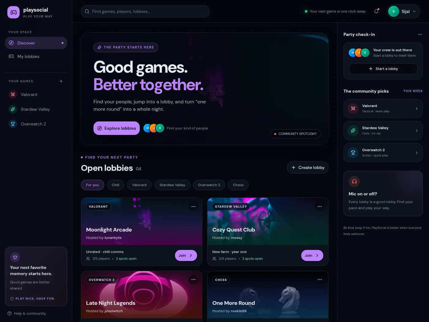 PlaySocial Platform