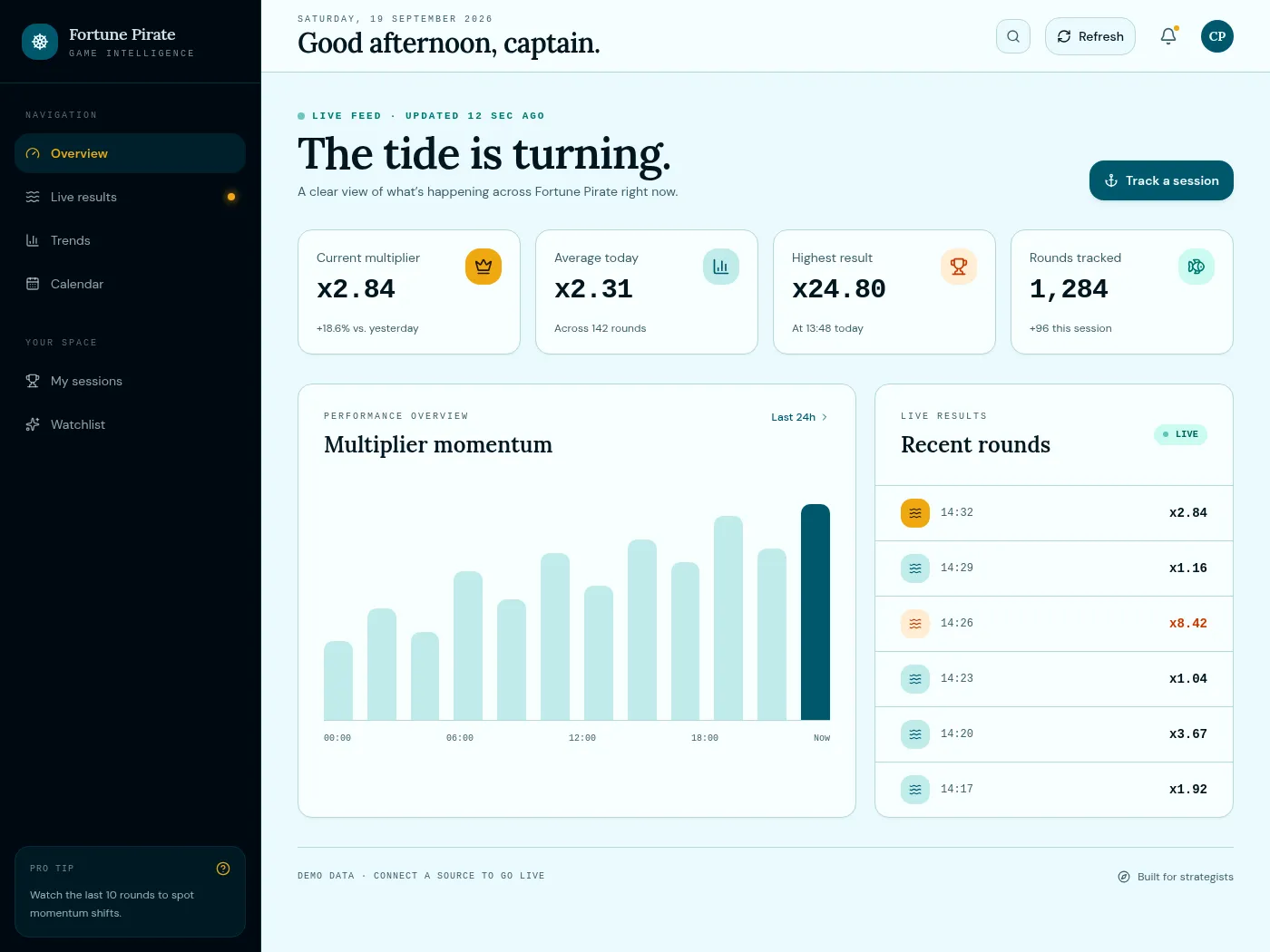 Pirate Fortune Tracker