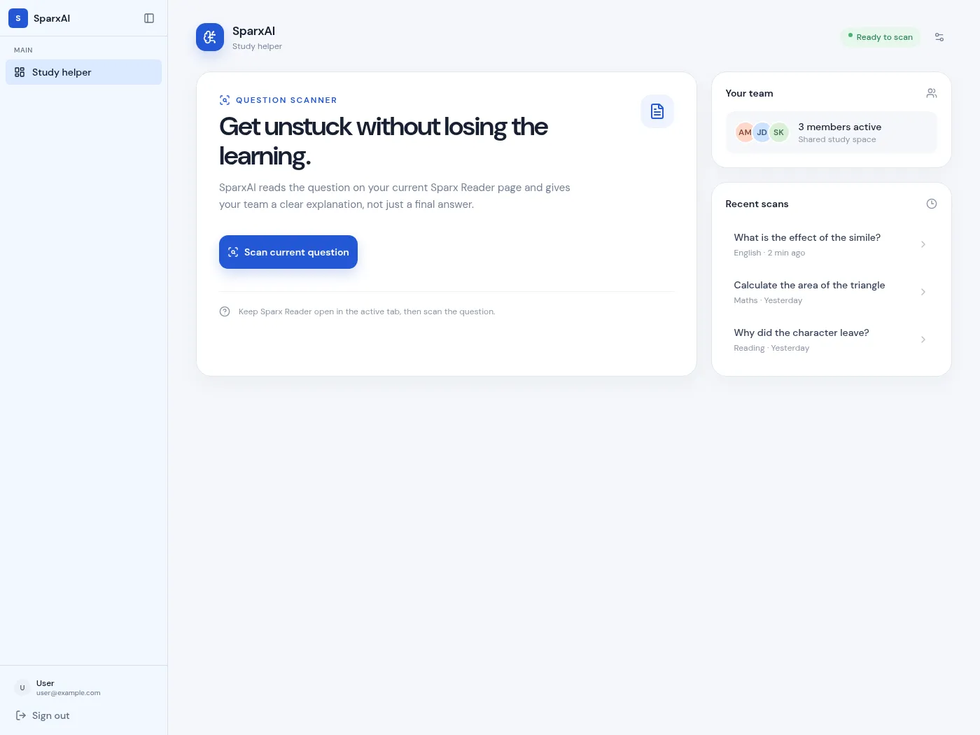 SparxAI Study Helper