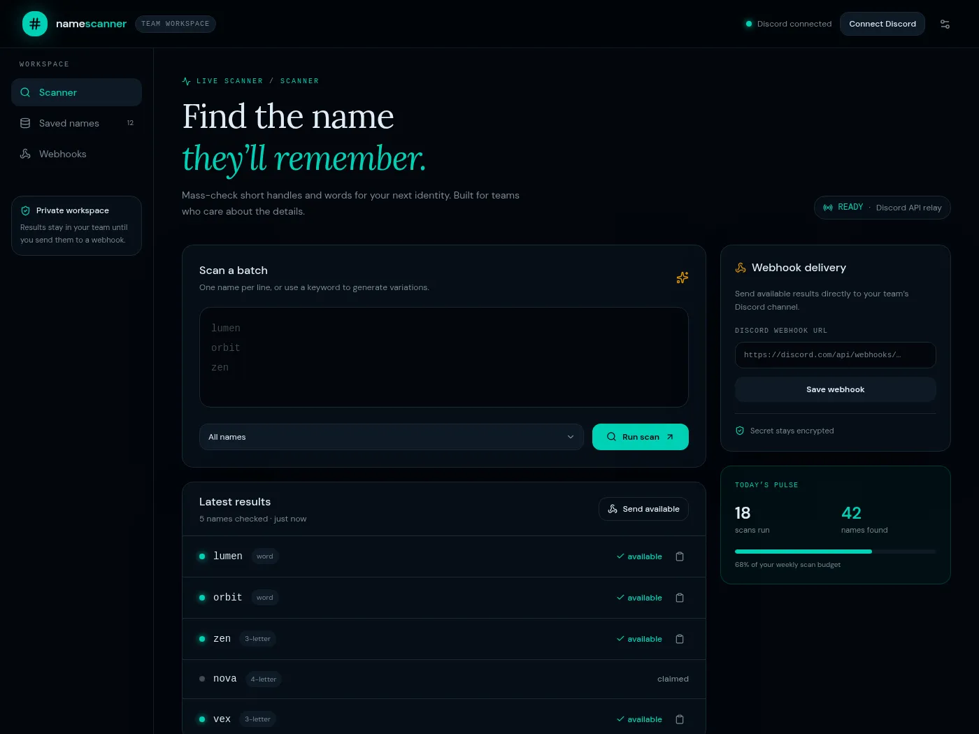 Discord Name Scanner