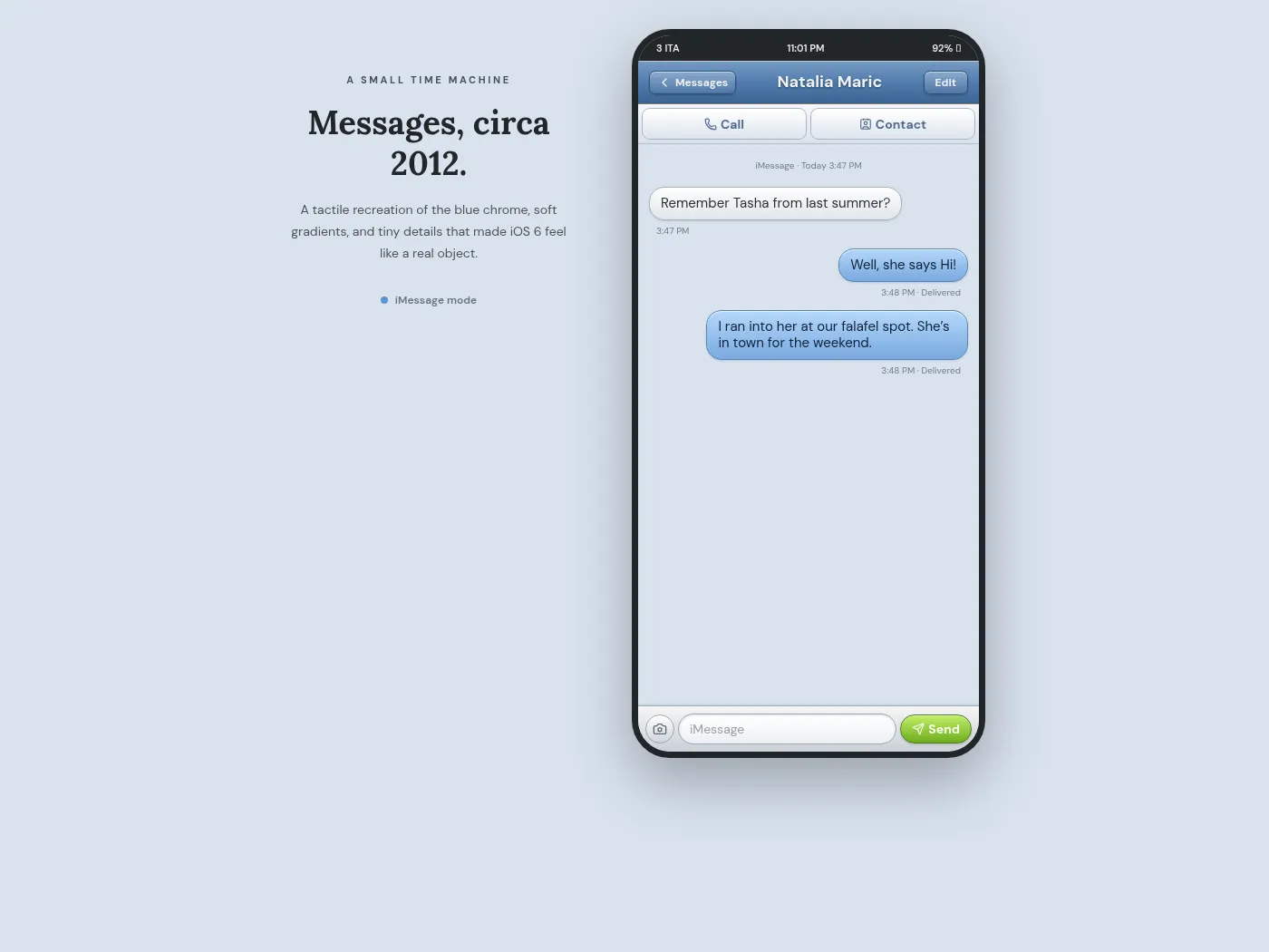 Retro iOS 6 Messenger