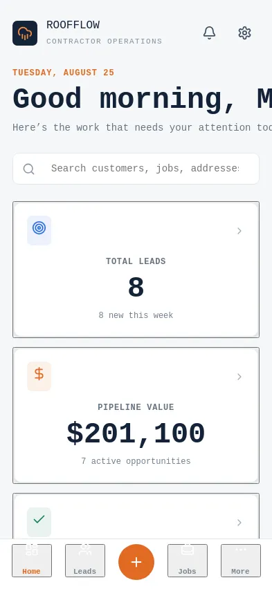 RoofFlow Mobile CRM