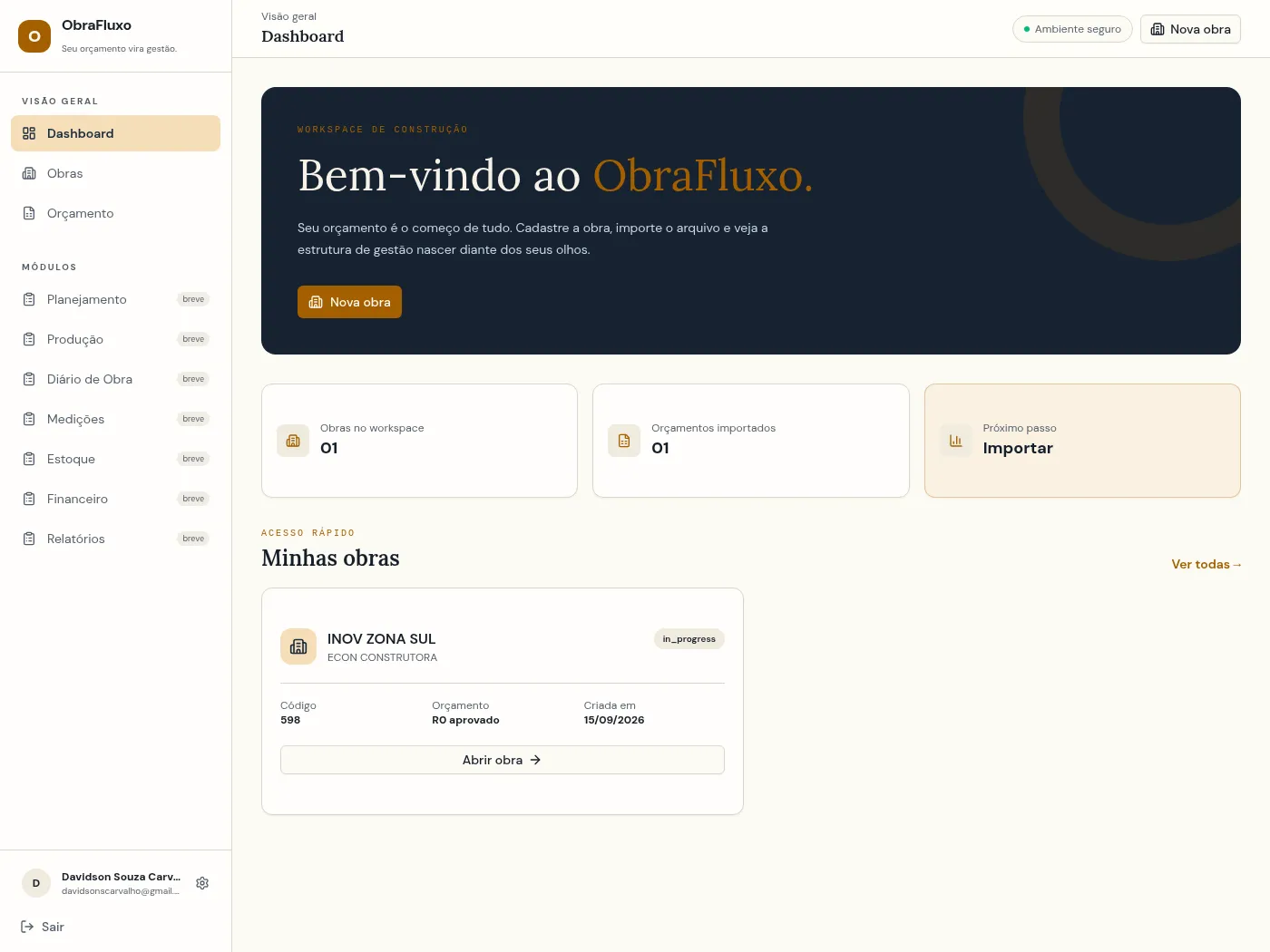 ObraFluxo SaaS Platform