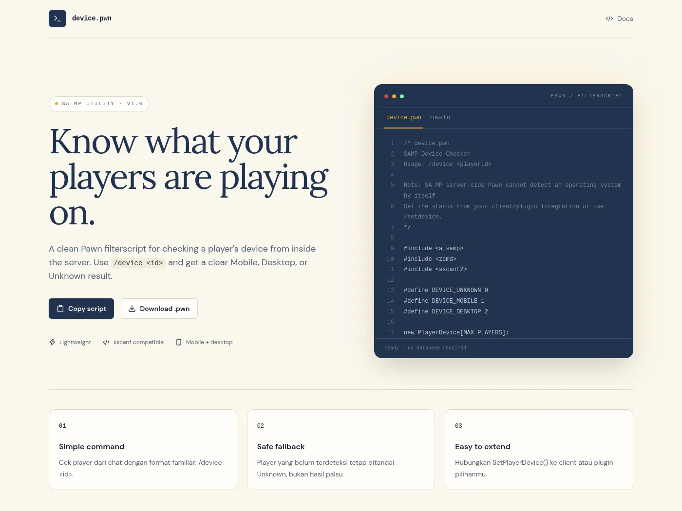 SAMP Device Checker