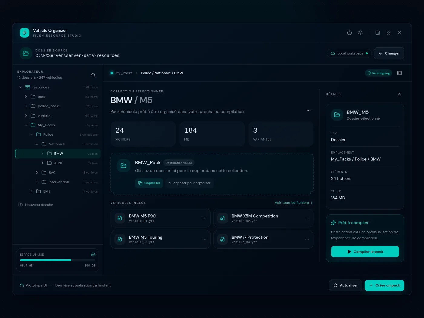 FiveM Vehicle Organizer UI