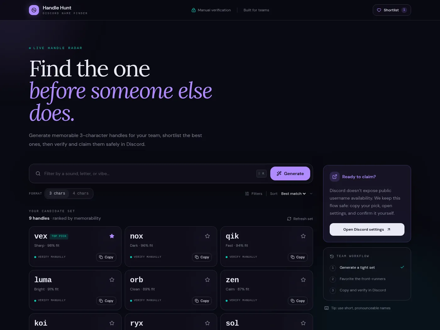 Discord Name Finder