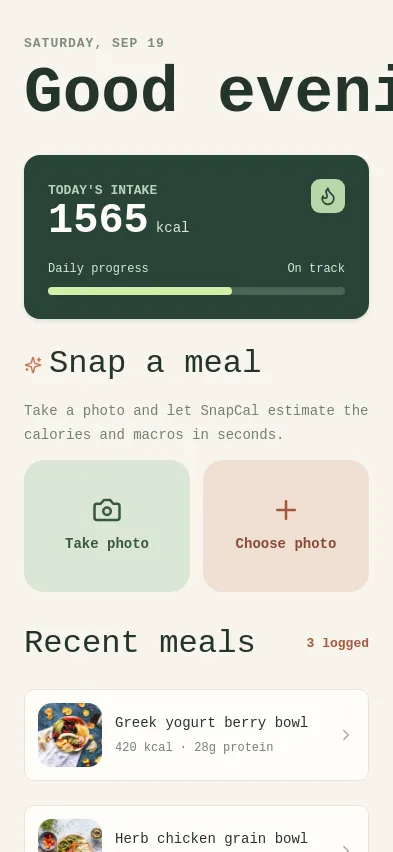 SnapCal Macro Tracker