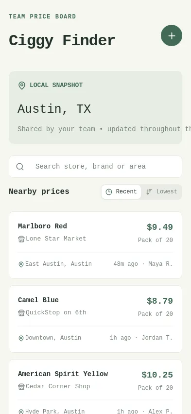 Ciggy Price Finder
