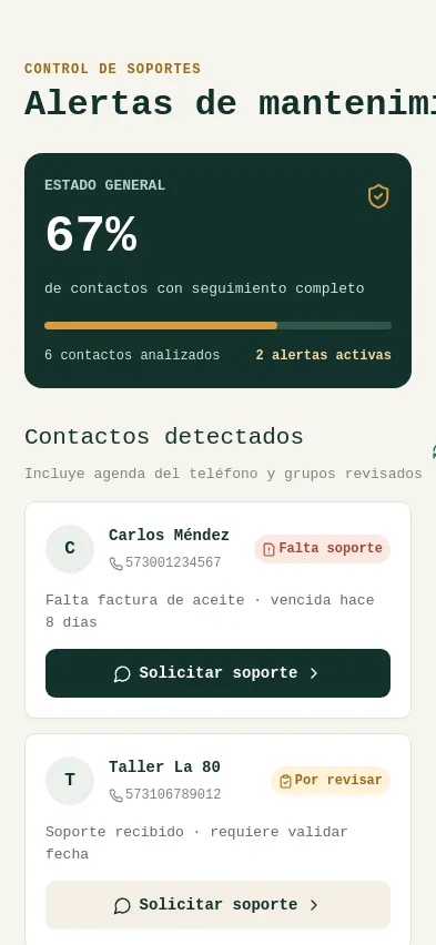Alertas de Mantenimiento