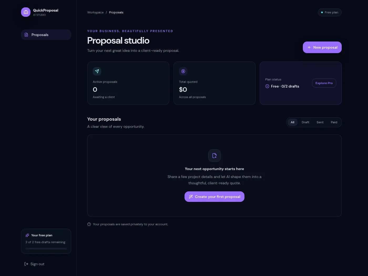 QuickProposal AI Mobile