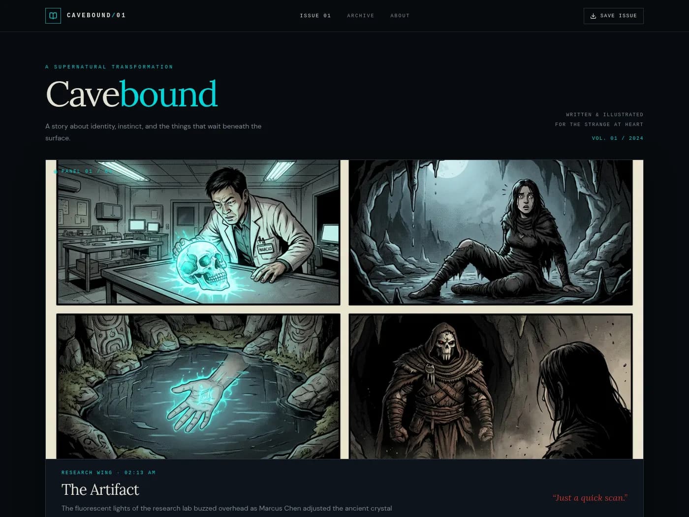 Cavebound Transformation Comic