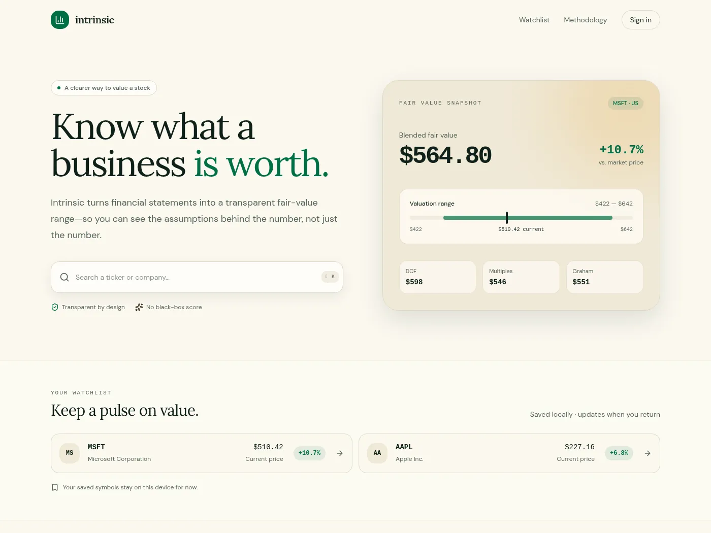 Intrinsic Stock Value App