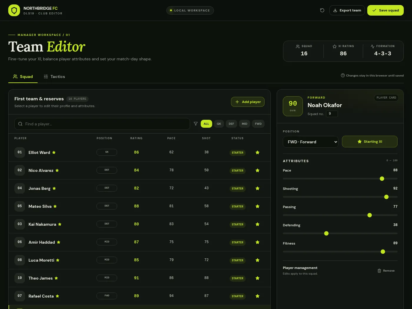 DLS19 Team Editor