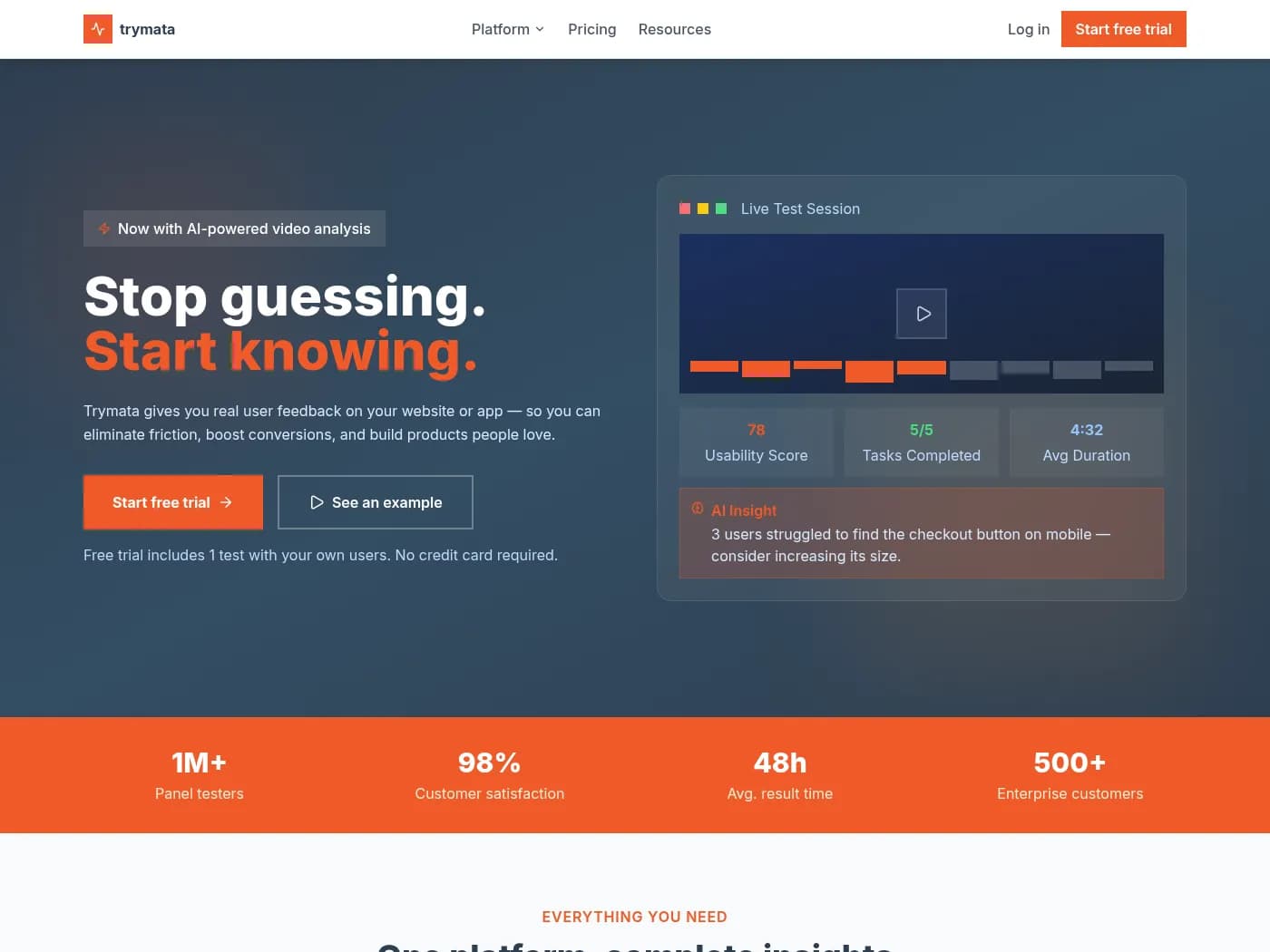 Trymata UX Test Suite
