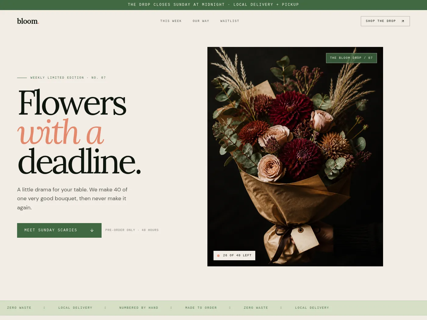 The Bloom Drop Site