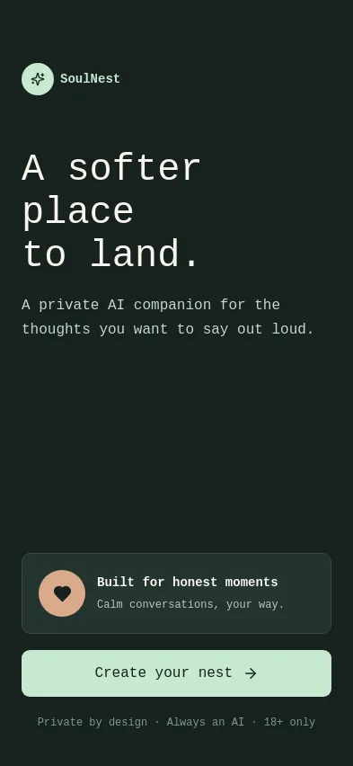 SoulNest AI Companion App