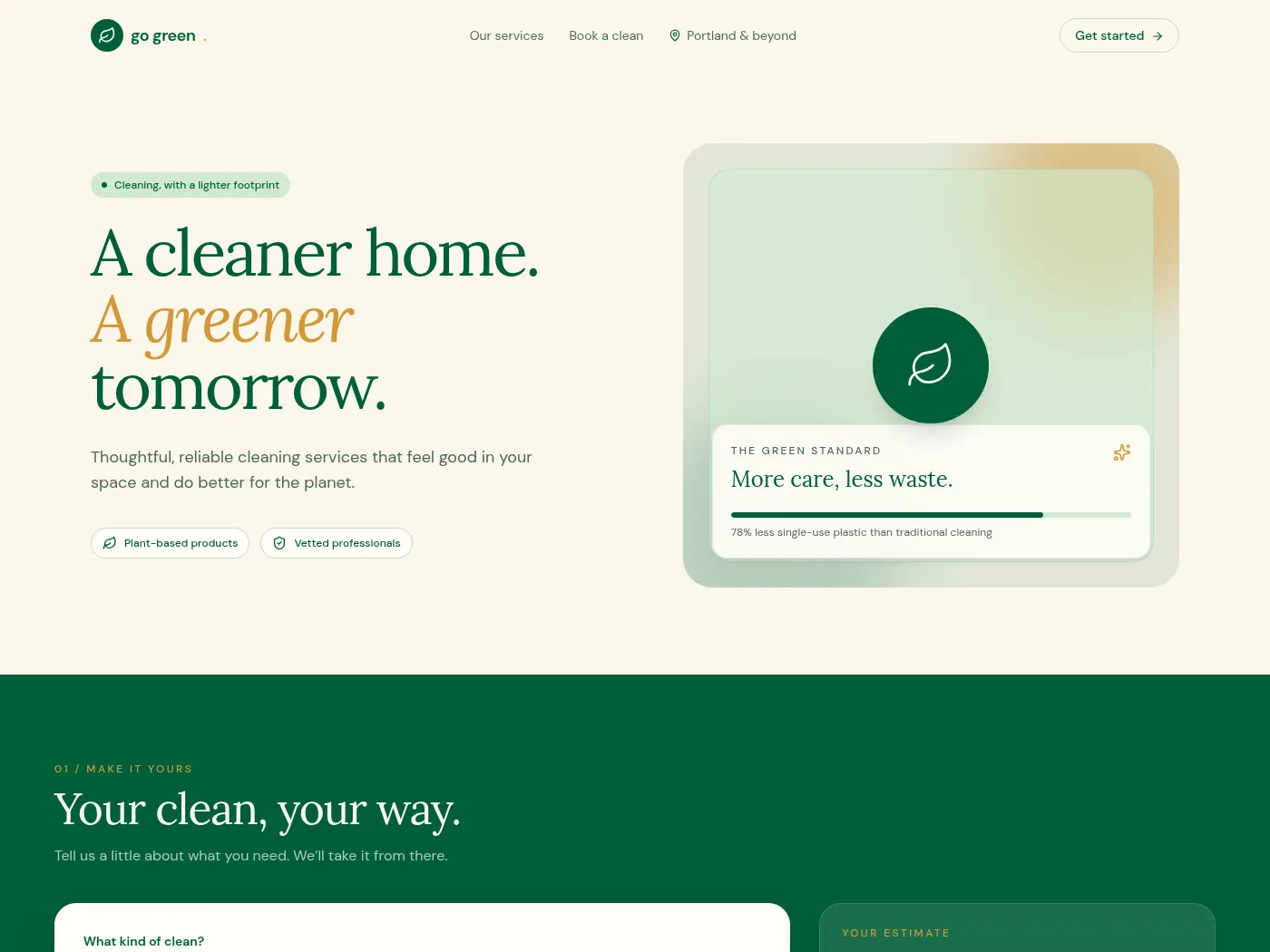 Go Green Cleaning App