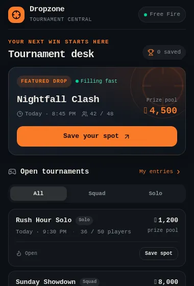 Free Fire Tournament Central