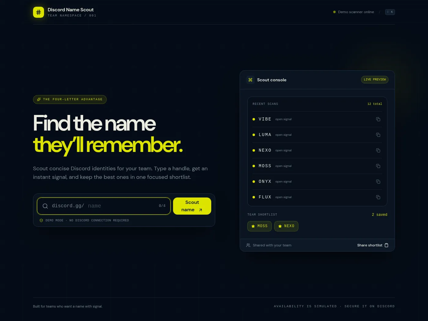 Discord Name Scout