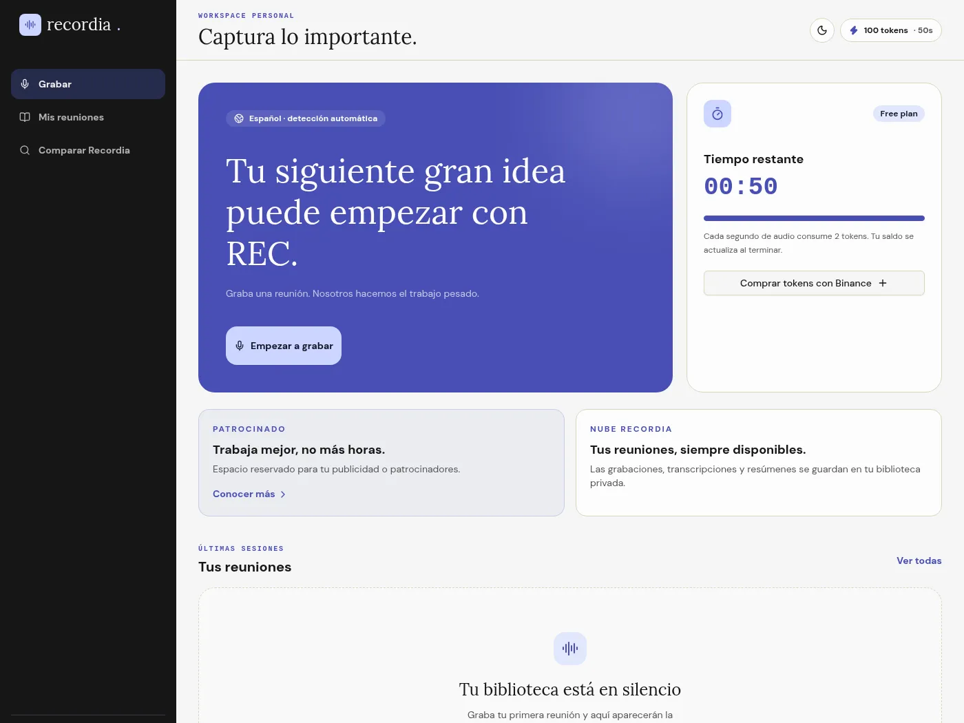 Recordia AI Meeting App