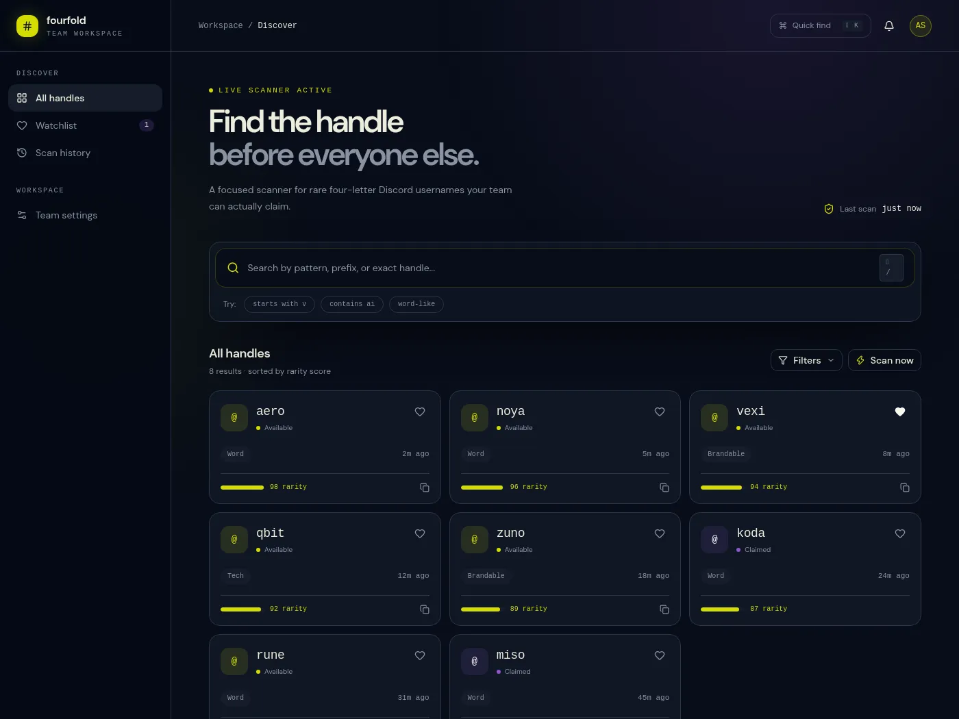 Rare Discord Username Finder