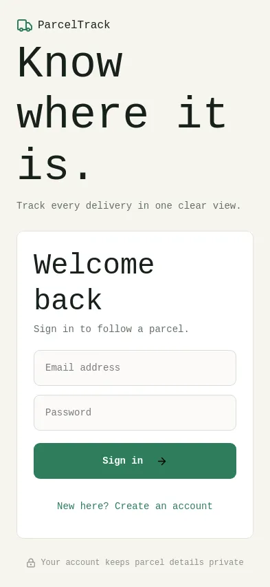 ParcelTrack Admin App