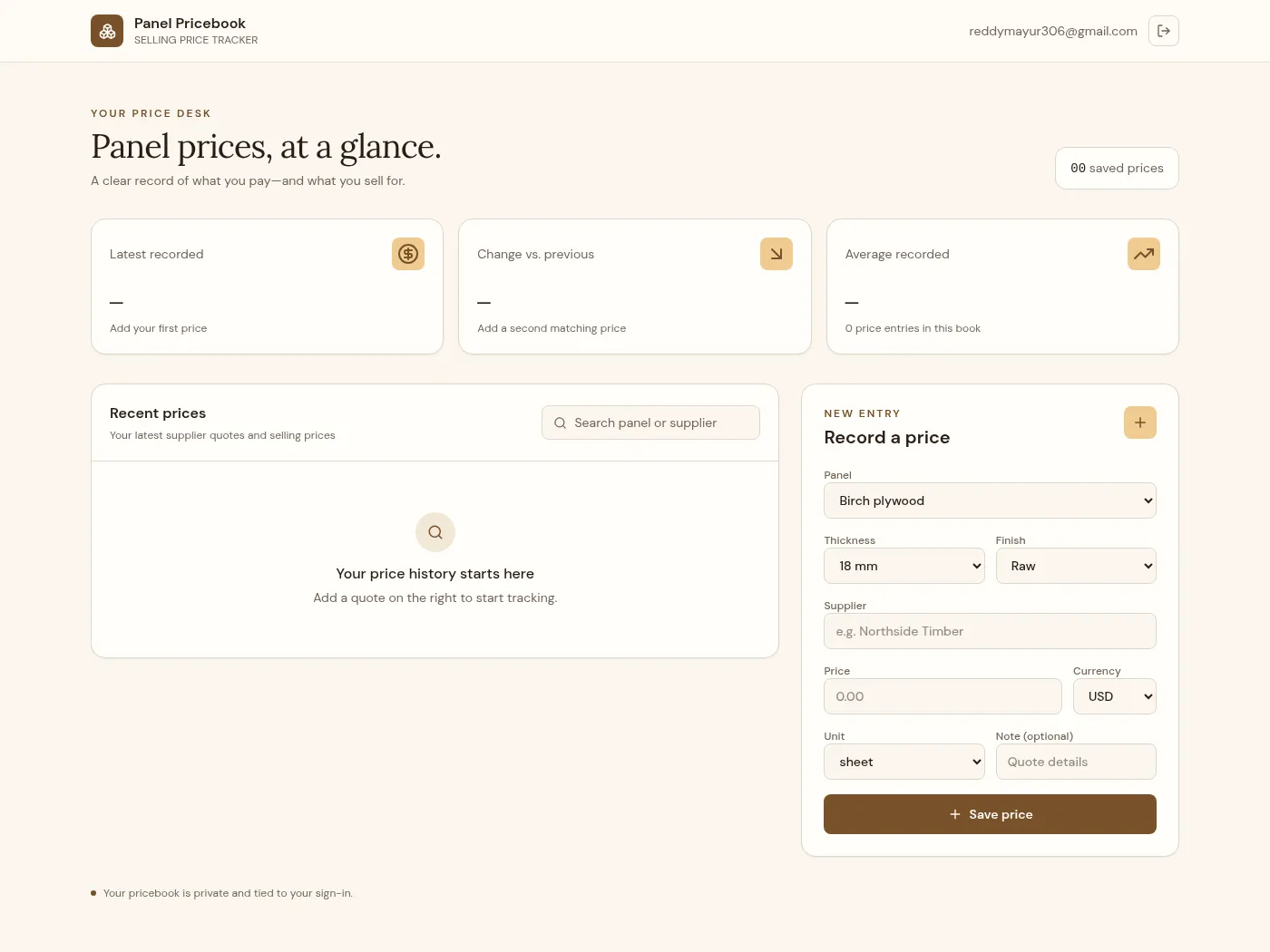 Panel Sell Price Tracker