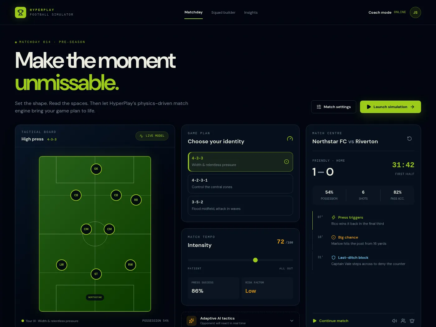 HyperPlay Football Simulator