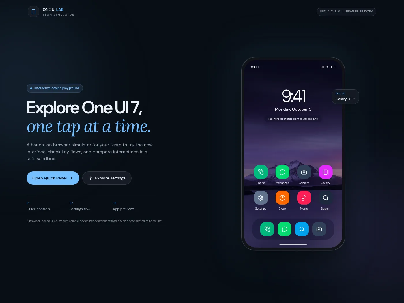 One UI 7 Simulator