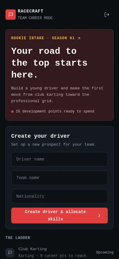 RaceCraft Simulator
