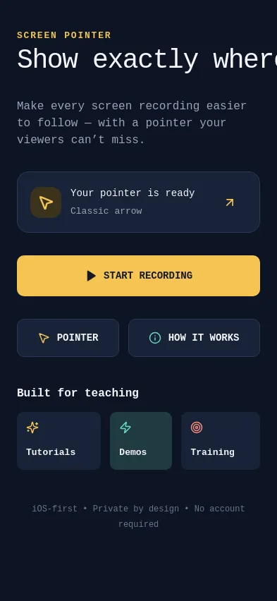 Screen Pointer iOS App