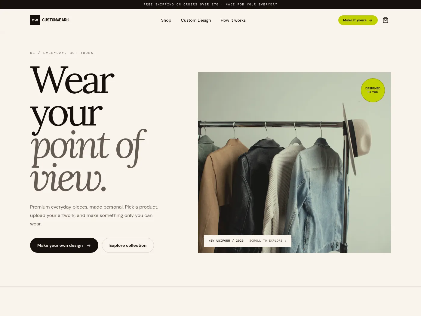 CustomWear Shop