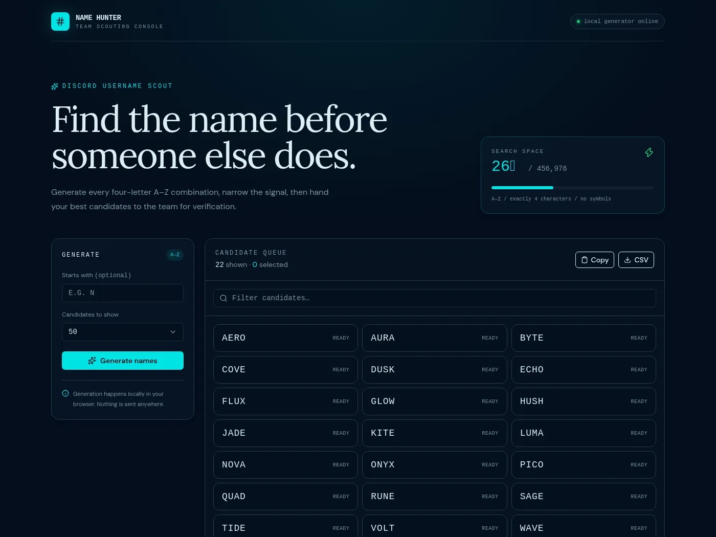 Discord Name Hunter